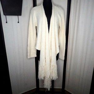 April Cornell | Sweaters | April Cornell Ivory Cardigan Long Fringe ...